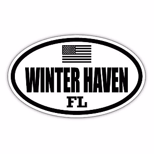 3 Pack Reflective Winter Haven FL Florida Polk County Stealthy US Flag Euro Decal Sticker Vinyl for Hard Hats, Bottles, Glass, Toolbox 2" x 3"
