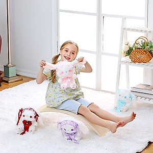 YOMOTREE Stuffed Animal Doll Plush Toys, Plushie Animal Toys, Cute Plush Animals, Lolita Bunny 9 Inches, Children's Gifts Rabbit (Pink)