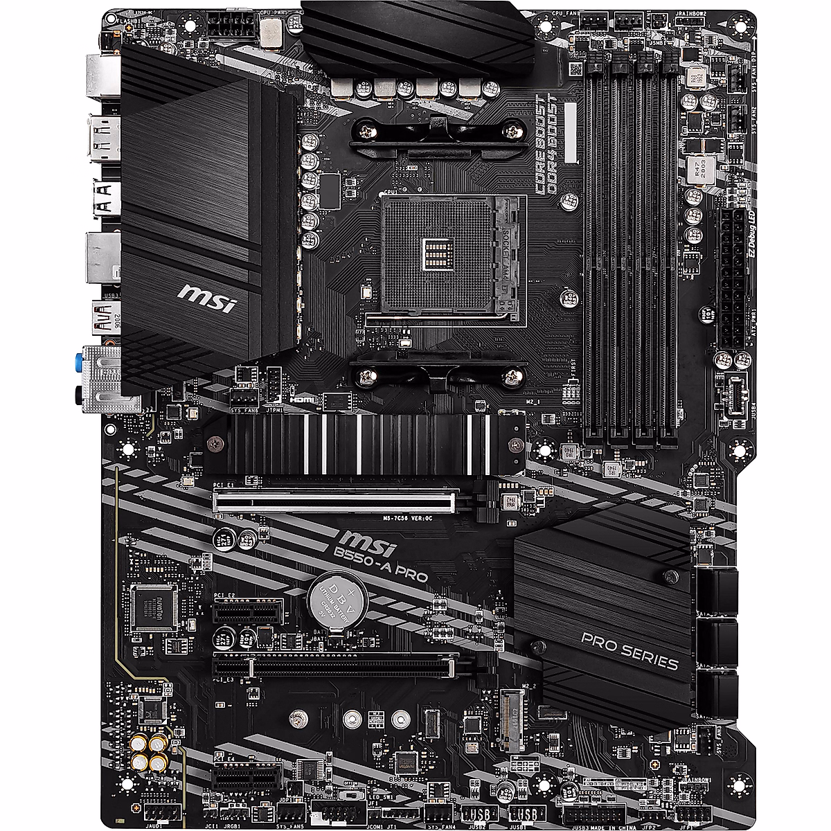 MSI B550-A PRO ProSeries Gaming PC Motherboard - AM4, DDR4, PCIe 4.0, SATA 6Gb/s, M.2, USB 3.2 Gen 2, HDMI/DP, ATX, AMD Computer Motherboards (Renewed)
