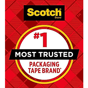 Scotch Heavy Duty Shipping Packing Tape, Clear, Shipping and Packaging Supplies, 1.88 in. x 54.6 yd., 2 Tape Rolls with 1 Dispenser