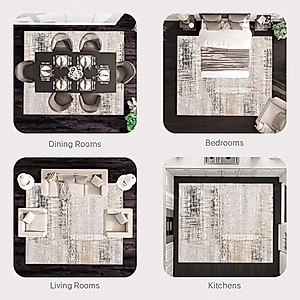 Modern Abstract Runner Rug - Imitation Cashmere Rugs with Rubber Backing Non Skid Laundry Room Rug, Kitchen Carpet Runner Indoor Bathroom Floor Runners