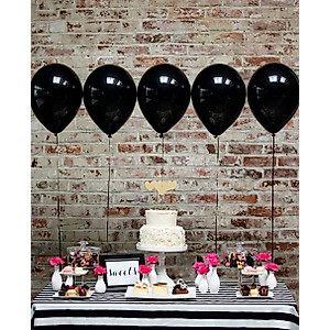 KBZVNAF Black Balloons Latex Party Balloons - 50 Pack 12 inch Helium Matte Black Balloons for Wedding Graduation Baby Shower Birthday Party Decorations