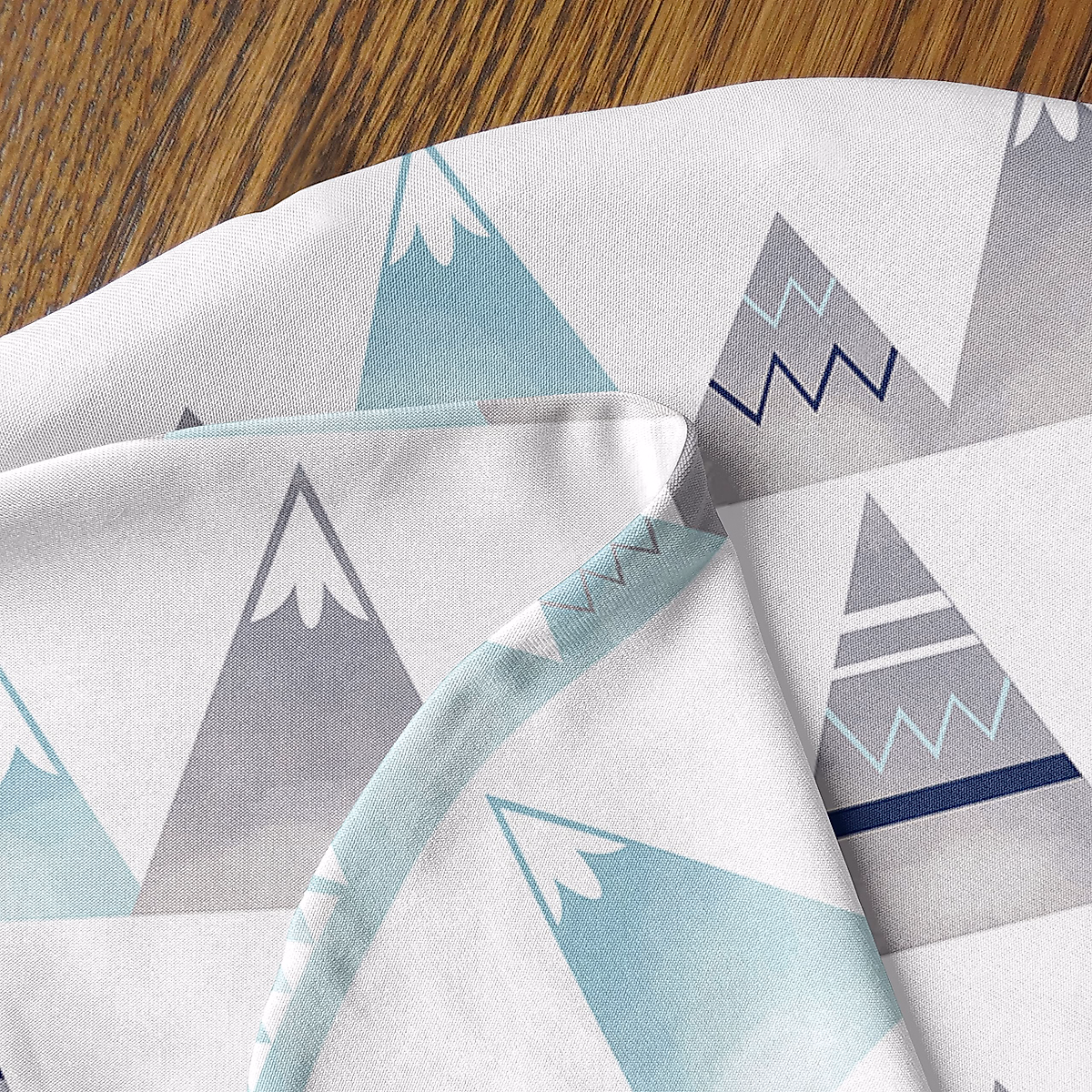 Sweet Jojo Designs Mountains Baby Boy or Girl Cocoon and Beanie Hat 2pc Set Jersey Stretch Knit Sleeping Bag for Infant Newborn Nursery Sleep Wrap Sack - Navy Blue, Aqua and Grey Watercolor Aztec