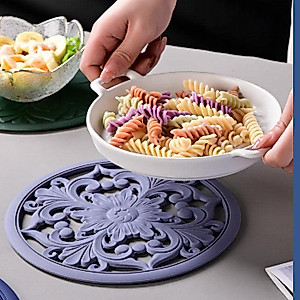 Smithcraft Silicone Trivets for Hot Dishes, Pots and Pans, Hot Pads for Kitchen Counter, Pot Holders for Tabletop & Countertop, Multi-use Heat Resistant Mat for Table, Non Stick Trivet Mat Set 3 Teal