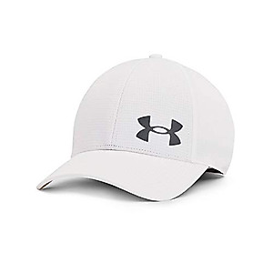 Under Armour Men's Iso-Chill Armourvent Fitted Baseball Cap , White (100)/Pitch Gray , X-Large/XX-Large