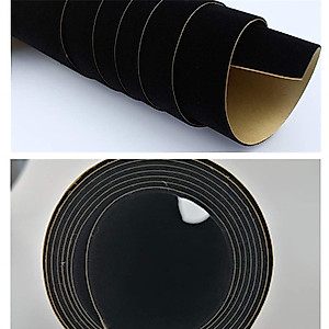 Mesheshe Self Adhesive Felt Fabric, Soft Velvet Drawer Liner, DIY Velvet Fabric for Art & Crafts, Jewelry Box Felt Liner, Solid Color Felt Wallpaper (17" x 130", Black)