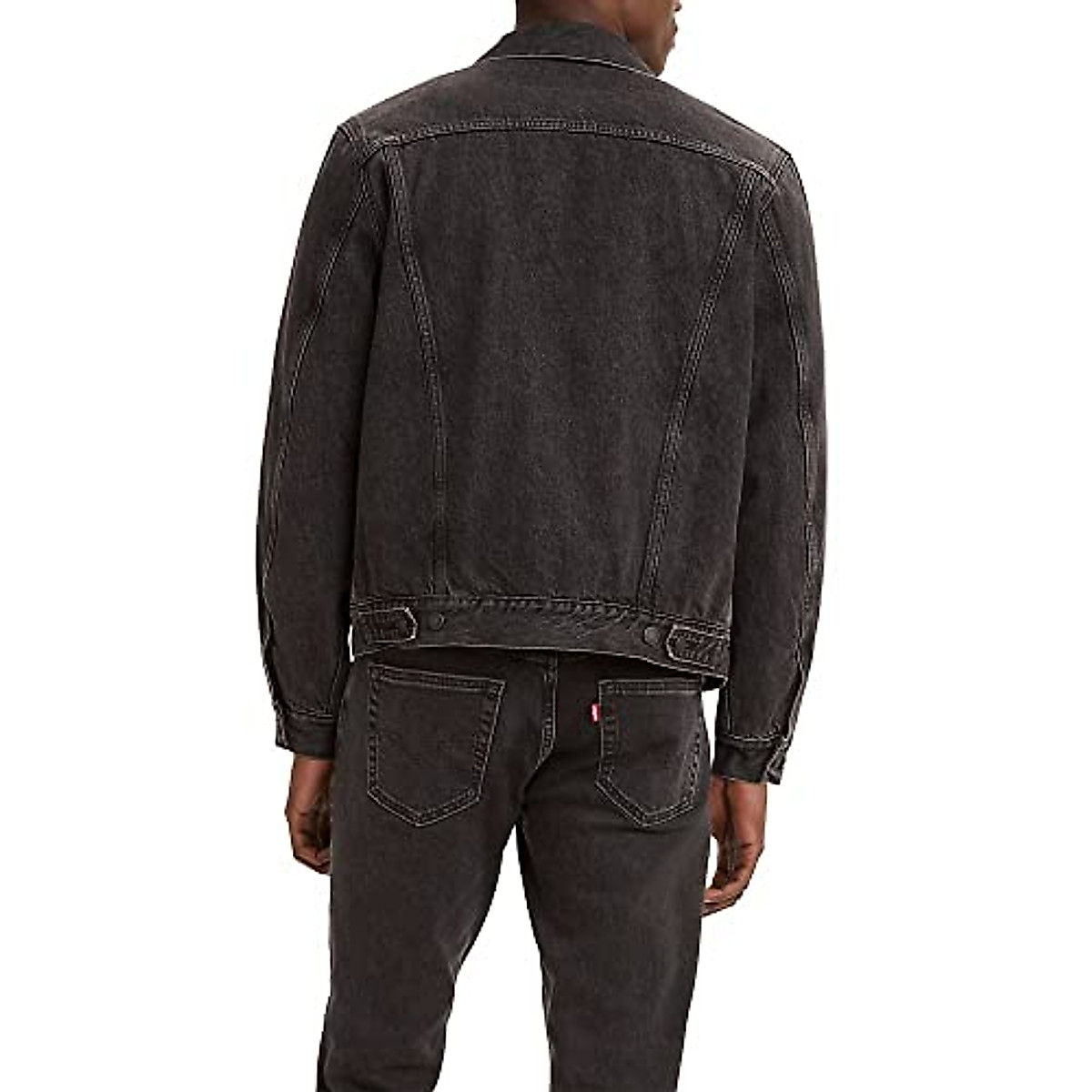 Levi's Men's Vintage Relaxed Lined Trucker Jacket, Black Stonewash, Large