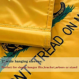 Jayus 2 Ply Embroidered Gadsden Snake Garden Yard Flag 12.5x18- Double Sided Nylon Dont Tread On Me Garden Flags Banners- Libertarian Garden Flag with Vivid Powerful Snake