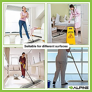 Alpine Industries Heavy Duty Cotton Mop Head - Dry Mop Head for Dirt Dust for Clean Hardwood Floor, Office and Garage - Commercial Mop - Super Absorbent Industrial Mop Head (48 in, Single Pack)