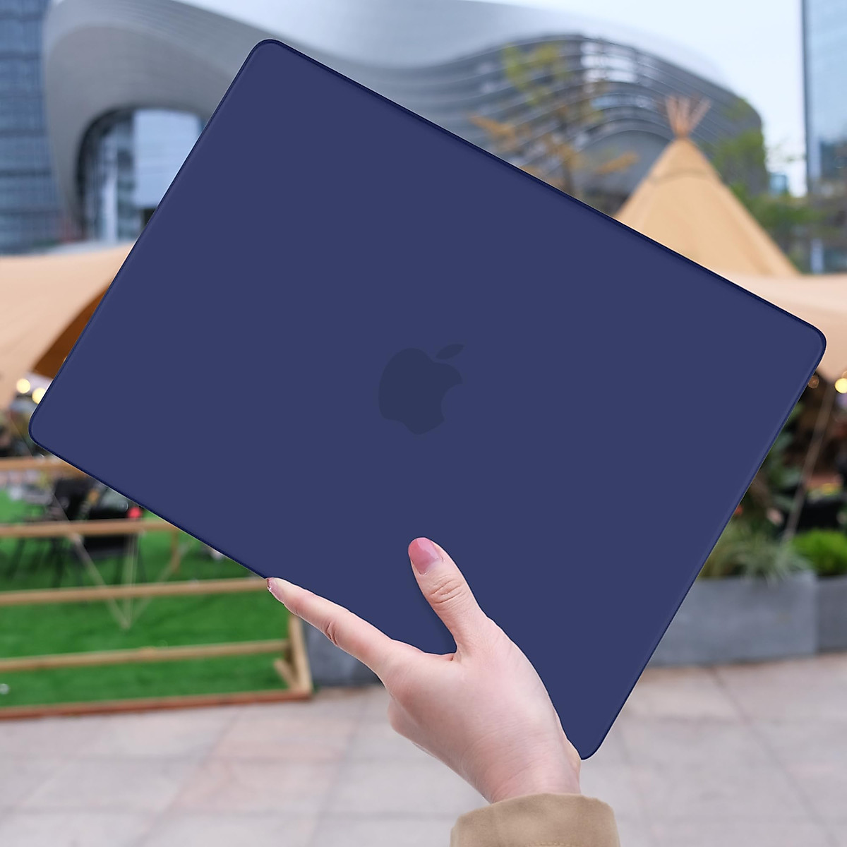 Yebiseven Case for MacBook Air 15 inch 2024 2023 Released A3114 M3/A2941 M2, Laptop Hard Shell Case with Keyboard Cover & Trackpad Protector Cover & OTG Adapter & Camera Cover, Matte Navy Blue