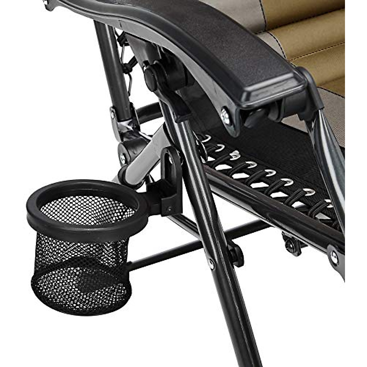 Amazon Basics Outdoor Padded Adjustable Zero Gravity Folding Reclining Lounge Chair with Pillow - Black