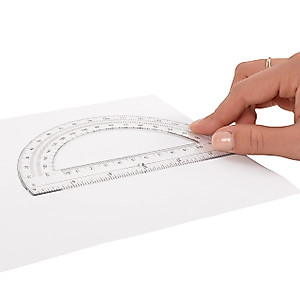 Westcott 6-Inch Plastic 180 Degree Protractor, Clear
