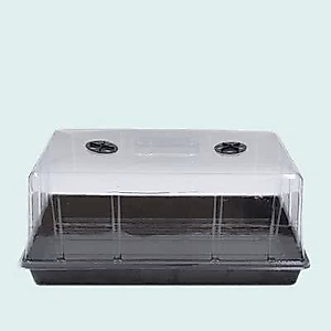 Extra Thick Seedling Growing Trays with Drainage Holes and Humidity Domes with Vents for Control of Humidity, and Temperature Inside. Acts as a Mini Greenhouse for Propagation. (1)