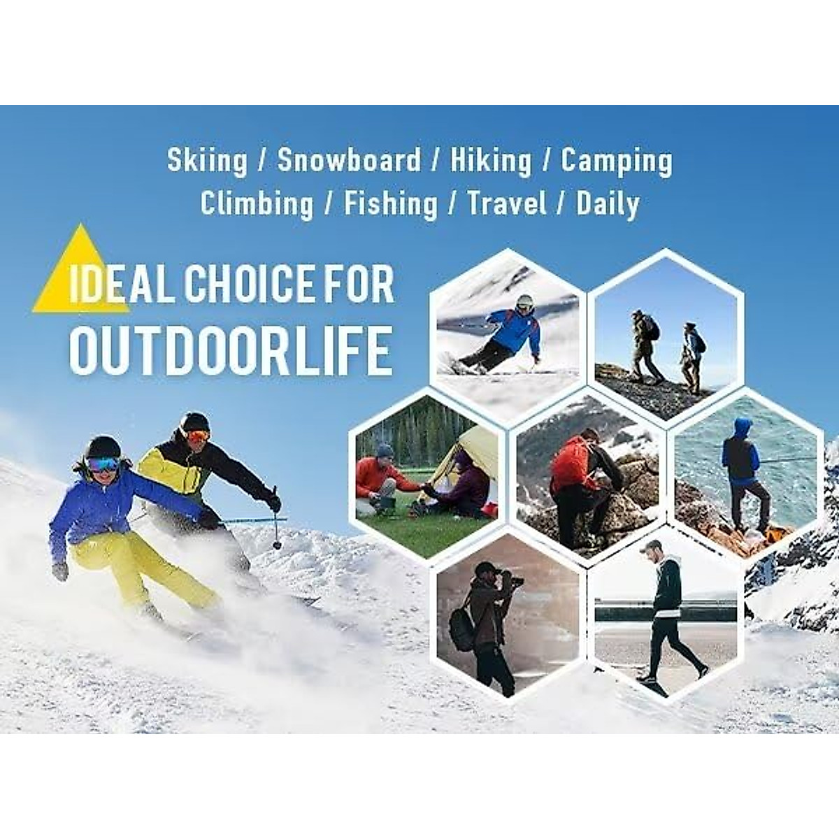 TACVASEN Fleece Lined Pants Men Insulated Ski Pants Water Resistant Snow Windproof Snowboard Trousers Hiking Winter Warm Outdoor Gray 38