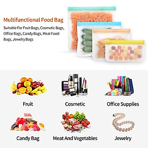 VECELO Reusable Storage Bags, Leakproof Storage Bag Sandwich Bags for Food, Travel, Home Organization, BPA FREE Resealable Lunch Bag for Meat Fruit Veggies