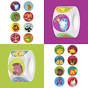 1000 PCS Incentive Stickers for Kids,1 Inch Animal Reward Stickers in 16 Designs.Teacher Supplies for Classroom,Potty Training Stickers,Encouraging Stickers,Motivational Stickers