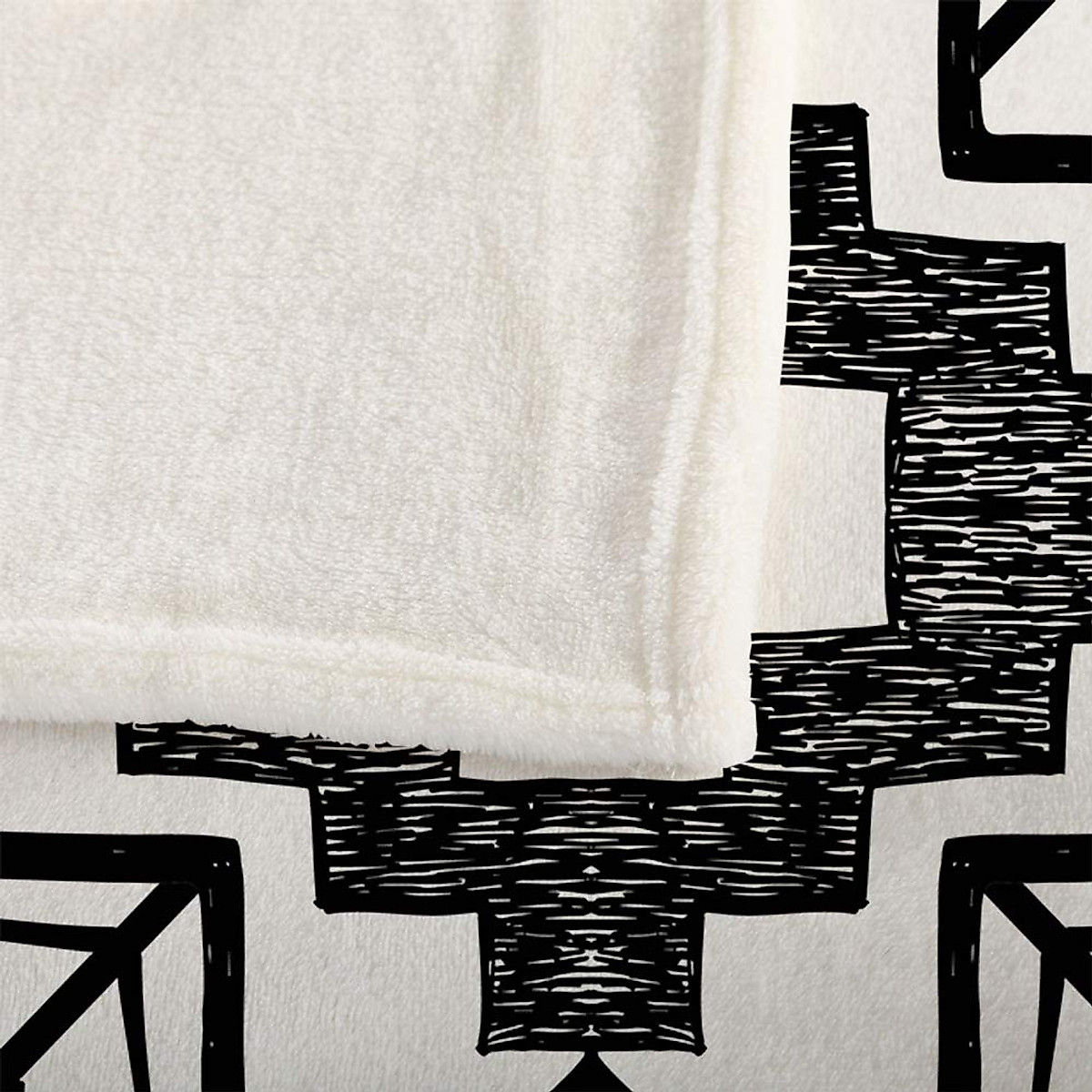 Mugod Native American Style Throw Blanket Tribal Black and White Geometric Arrow Ethnic Soft Cozy Fuzzy Warm Flannel Blankets Decorative for Baby Toddler Swaddle Dog Cat 30X40 Inch