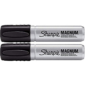 Sharpie 44001 Oversized Chisel Tip Extra Wide Magnum Permanent Marker (2 Pack), Black, Sturdy Extra-wide Felt Chisel Tip, Quick-drying Ink is Fade-and Water-Resistant
