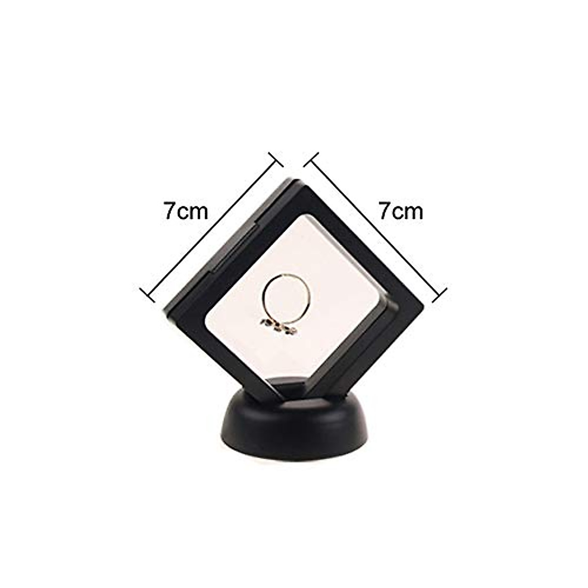 4 Pieces Coin 3D Display Stand Box Set Diamond Square Medallion Challenge Coin Chip Display Stand Holder 3D Floating Frame Display Stand Box for Coin Medallions Jewelry 2.75"x2.75" Black