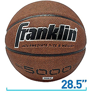 Franklin Sports 5000 Men's + Women's Indoor Basketballs - Official Size 29.5" Inch + 28.5" Inch Men's + Women's Basketball with Air Pump - Composite Indoor Basketballs - Regulation Size BasMketballs