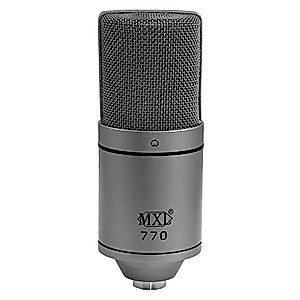 MXL 770 Condenser Microphone for Podcasting, Singing, Home Studio Recording, Gaming & Streaming | XLR | Large Diaphragm | Cardiod (Gray)