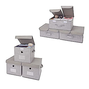 GRANNY SAYS Bundle of 3-Pack Storage Cubes for Closet & 3-Pack Small Storage Bins
