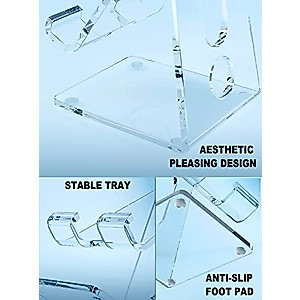 FUCDTEF Acrylic Cell Phone Stand for Desk, Clear Cell Phone Holder, Desktop Mobile Stand Compatible with iPhone 12 13 14 Pro Max, Samsung Galaxy