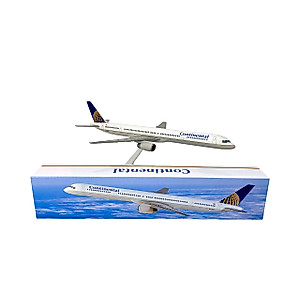 Flight Miniatures Continental (91-10) Boeing 757-300 1:200 Scale - Plastic Snap-Fit Model Airplane - Collectible Replica of Continental Airlines Aircraft Part #ABO-75730H-003