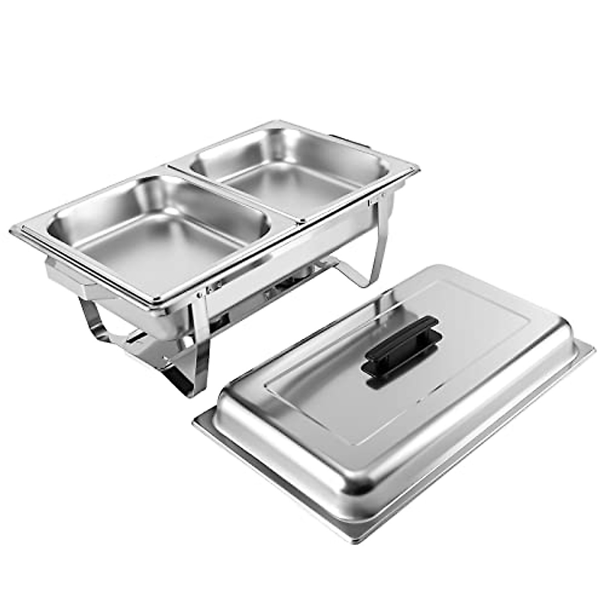 Stainless Steel Catering Chafer Chafing Dish Set, 3.17/9.5Q Buffet Party Food Warmer with Lid and Fuel Holderfor Parties, Wedding, Festival Gathering (Rectangle)