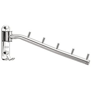 Danpoo Folding Clothes Hanger Rack, Stainless Steel Swing Arm Hook Holder, Clothing Hanging System Drying Closet Storage Organizer Wall Mount Chrome (Silver)