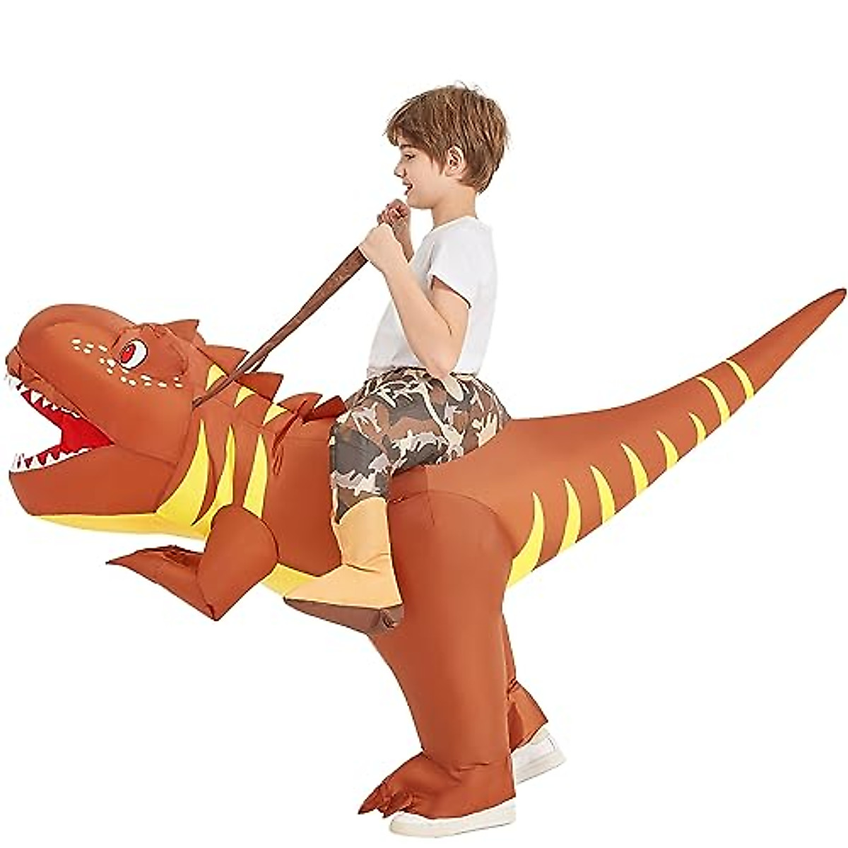 GOOSH Inflatable Dinosaur Costume Kid 36IN Riding T Rex Air Blow up Dinosaur Costume for Halloween Cosplay Party
