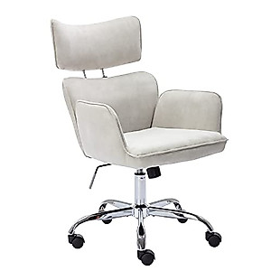 BFZ Ergonomic Office Chair, Home Office Desk Chairs with Adjustable Headrest, Mid Back Velvet Computer Chair, Height Adjustable Rolling Swivel Executive Task Chair, Tilt Function
