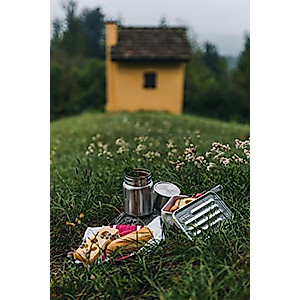 SIGG - Insulated Food Container - Silver Food Jar Brush Selenite - Integrated Cutlery - Hot & Cold, BPA Free - Stainless Steel - 25 Oz