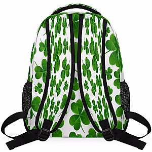 Fzsopd St. Patrick's Day Clover Backpack for Women Men Lightweight Daypack Rucksack Laptop Backpack Shoulder Bag for Travel Work Camping Sports