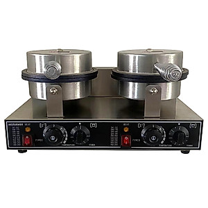 Ice Cream Cone Maker 110V Commercial Waffle Cone Machine 2600W Electric Stainless Steel Non-stick Cone Waffles Maker With Temp & Time Control for for Restaurant Bakery Snack Bar Family