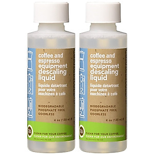 Urnex Biocaf Espresso Descaling Solution 4 Ounce (2 Single Bottles) Safe to use with Keurig, Delonghi, Nespresso, Ninja, Hamilton Beach, Mr Coffee, Braun, 4 Fl Oz (Pack of 2)