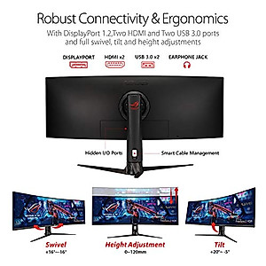 ASUS ROG Strix XG43VQ 43? Super Ultra-Wide Curved HDR Gaming Monitor 120Hz (3840 x 1200) 1ms FreeSync 2 HDR DisplayHDR 400 90% DCI-P3,BLACK