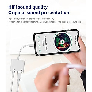 Lightning to 3.5mm Headphone Adapter(2pack) for iPhone Splitter Audio Apple Dongle Jack AUX Adaptador para Earphone 2 in 1 Phone and Charge Charger Earbud Cable 13 12 11 Pro Max Mini Xs Se 7 X 8 Plus