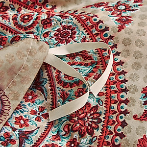 Tache Duvet Cover King Size Paisley Bohemian Boho Chic Medallion Mandala Boteh Reversible Duvet Cover, King