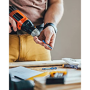 Impact Driver Bit Set Screwdriver Bit Set Blue Titan Coated S2 Steel 1/4 Hex Shank T15 T20 T25 PH1 PH2 SQ1 SQ2 SQ3 SL6-8 24Pcs 1 and 2 Inch Long Magnetic Screwdriver Bits