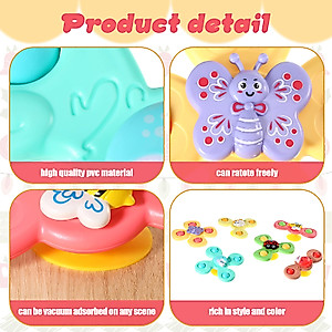 Harrycle 6 Pieces Suction Cup Spinner Toy Sea Theme Sensory Bath Spinner Toys Bear Butterfly Suction Toys for Birthday Learning Game and Party Supplies (Novelty Style)