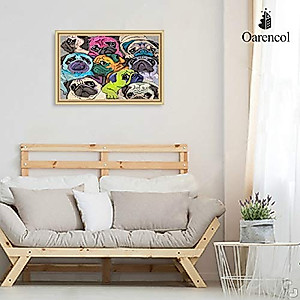 Oarencol Colorful Pug Jigsaw Puzzle Funny Animal Dog 1000 Pieces Puzzles for Adults Kids DIY Gifts