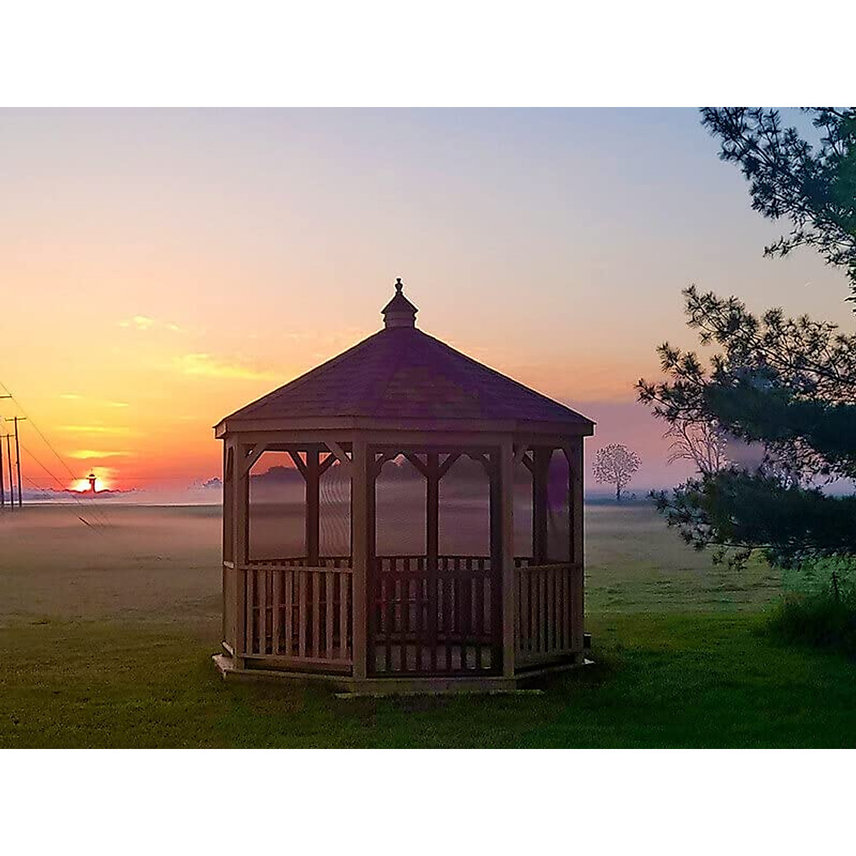 Amish-Crafted 12' Wood Octagon Gazebo-in-a-Box (Harvard Slate)
