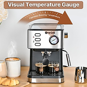 oveisn Espresso Machine Home Espresso Coffee Machine Compact Espresso Coffee Fast Heating for Cappuccino/Latte Coffee Machine for Home, Office