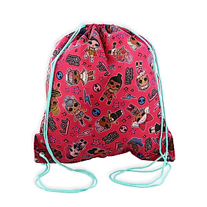 L.O.L. Surprise! Dolls Girls 16" Backpack 5 piece School Set (One Size, Blue/Pink)