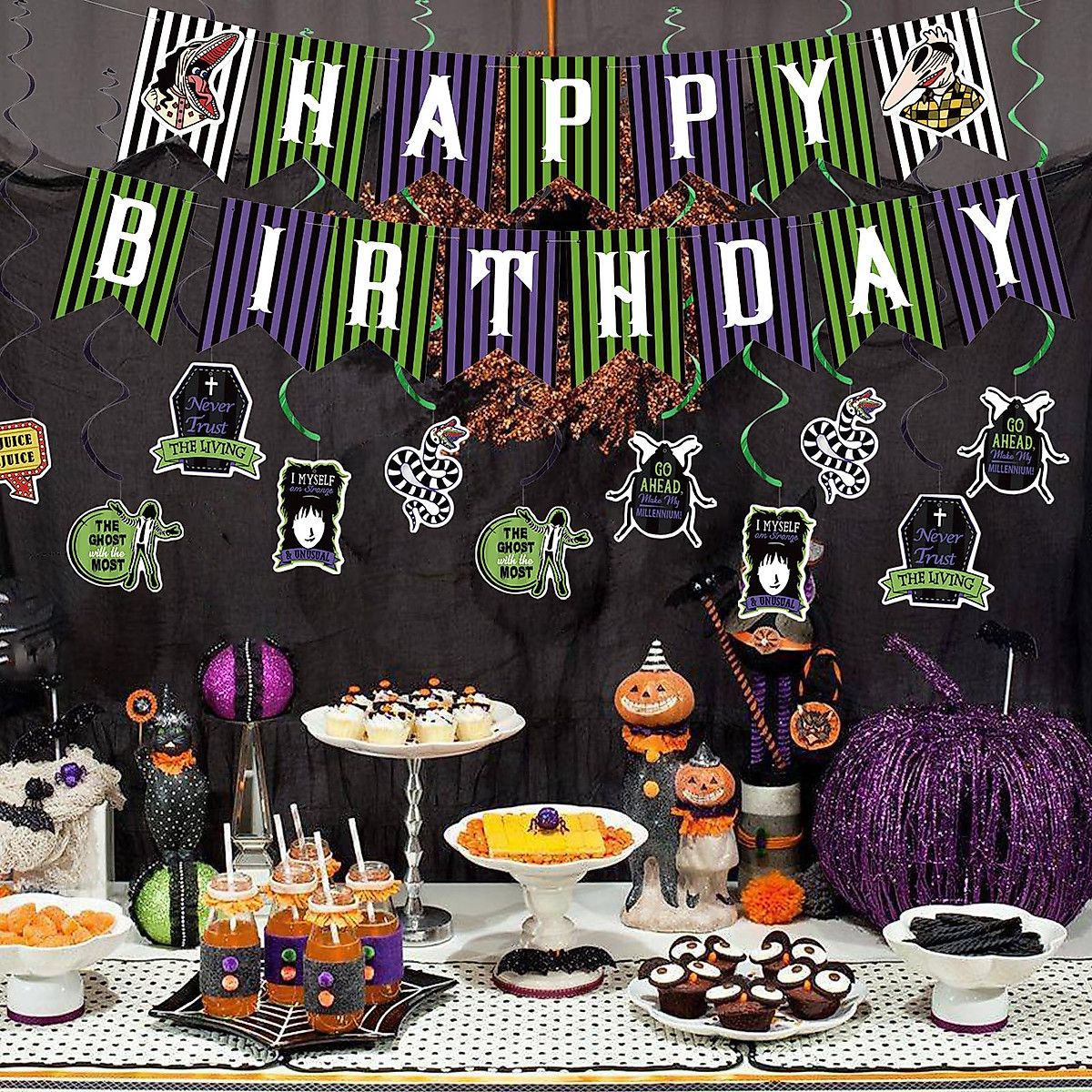 3yankite Beetle Birthday Decoration It's Show Time Theme Party Supplies Décor with Banner Perfect for Halloween Fun & Spooky Parties