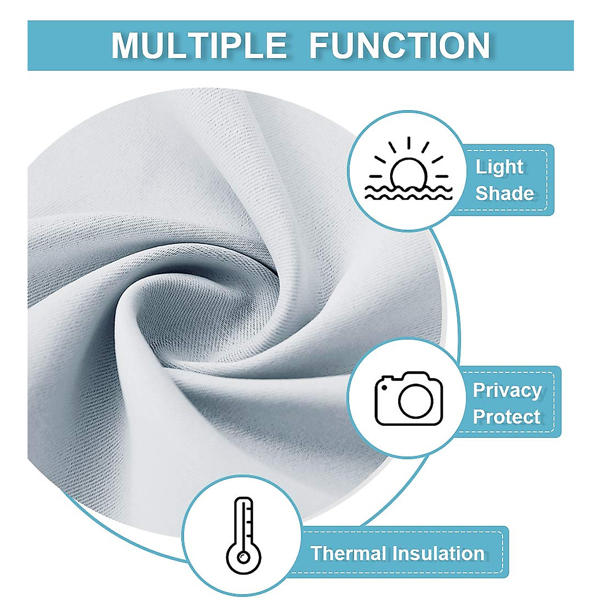 RYB HOME Room Darkening Blinds for Patio Door, Privacy Door Window Curtains Thermal Insulate Covering for Patio Door Glass Door Front Door, 26 inch x 80 inches, Greyish White, 1 Panel