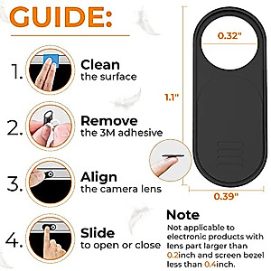 Trobing Laptop Camera Cover Slide [6 Pack], Ultra Thin Webcam Cover for Laptop, Computer, MacBook, Tablet, iPhone 8/7/6 Plus, Protect Your Privacy and Security [Black]