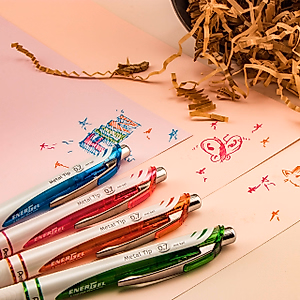 Pentel EnerGel Pearl RTX Retractable Liquid Gel Pen, (0.5mm), Fine Line, Needle Tip, Blue Ink, Box of 12 (BLN75PW-C)