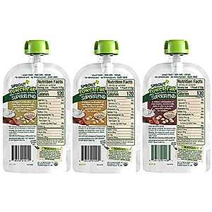 Sprout Organic Baby Food, Stage 4 Toddler Pouches, Apple Apricot Strawberry, Kiwi Banana Spinach, Pear Berry Banana Variety Pack, 4 Oz (6 Each)